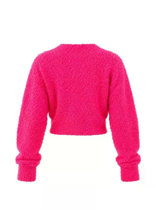 Karl Lagerfeld Bouclé Cropped Cardigan - Pink