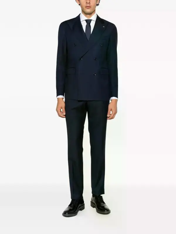 Tagliatore Double-breasted Peaked-lapel Suit - Blue
