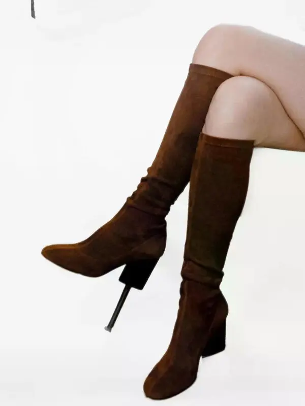 CAREL Lucca Stretch-suede Knee-high Boots