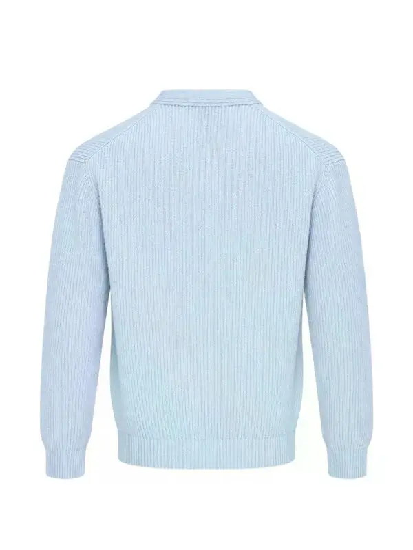 SOLID HOMME Ribbed-knit Button-up Cardigan