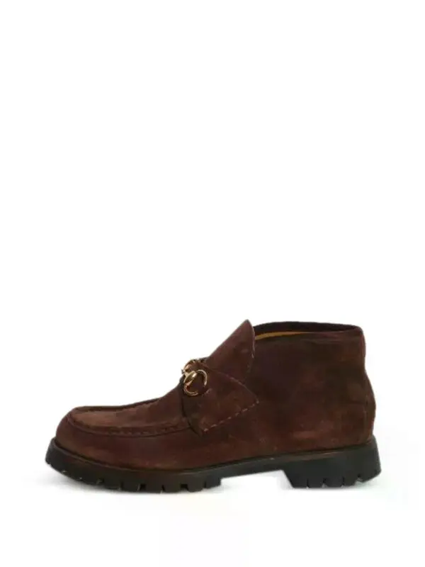 Gucci Horsebit Suede Ankle Boots