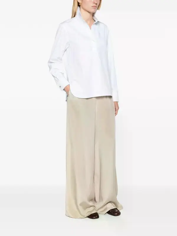 Max Mara Relaxed-fit Heavy Silk Trousers Stone - Neutrals