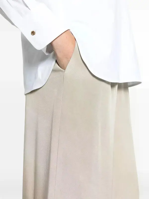 Max Mara Relaxed-fit Heavy Silk Trousers Stone