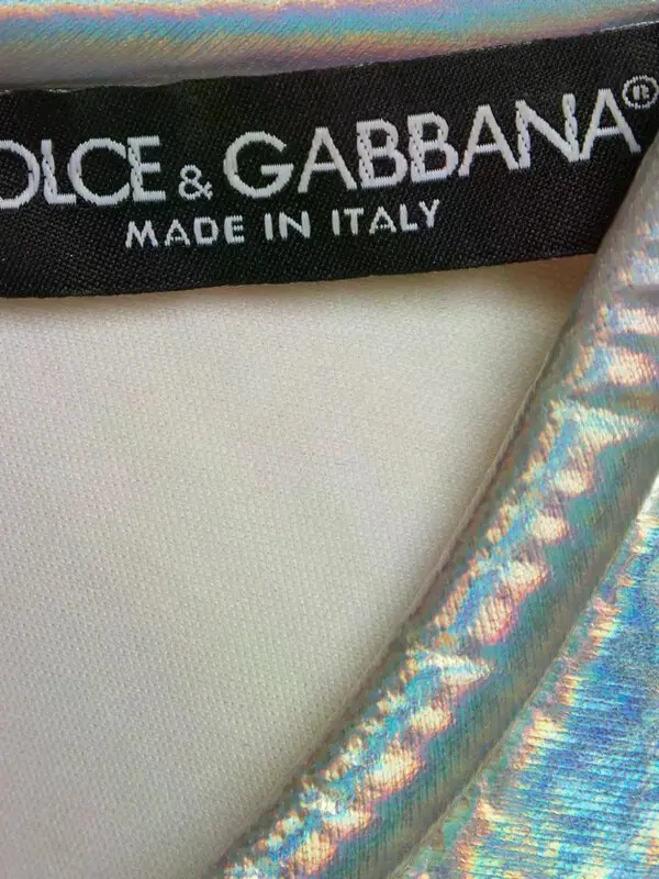 Dolce & Gabbana Holographic Bustier Midi Dress