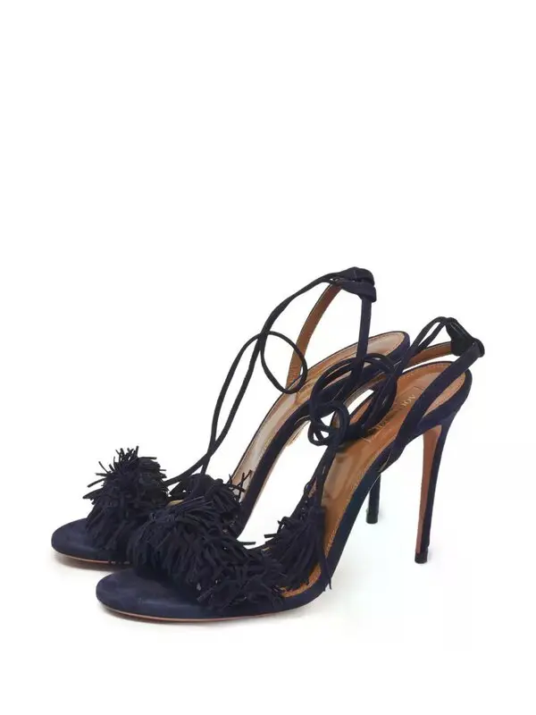 AQUAZZURA Wild Fringed Sandals - Blue