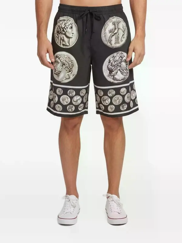 Dolce & Gabbana Coin-print Track Shorts - Black