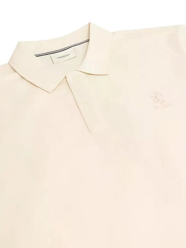 Pringle Of Scotland Long-sleeve Cotton-piqué Polo Shirt - Neutrals