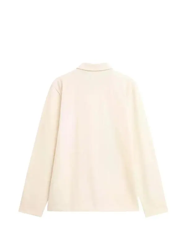 Pringle Of Scotland Long-sleeve Cotton-piqué Polo Shirt - Neutrals