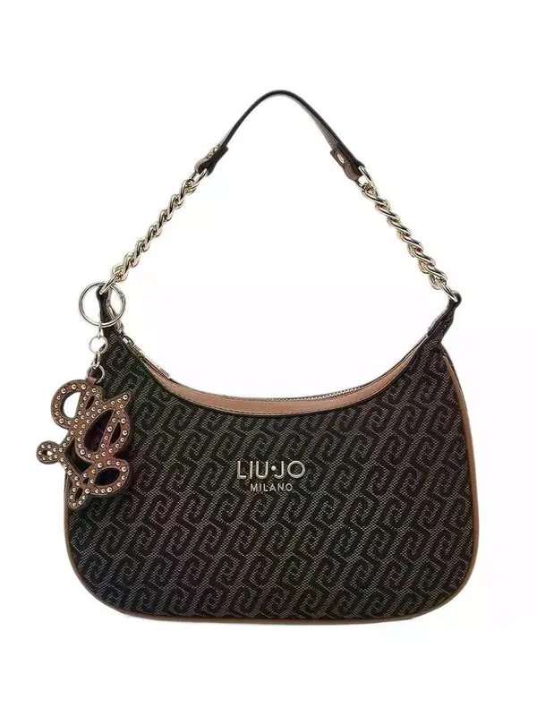 Liu Jo Monogram-pattern Chain-link Shoulder Bag - Brown