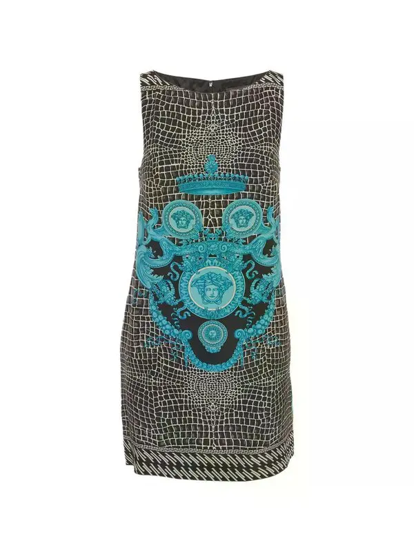 Versace Medusa-print Sleeveless Mini Dress - Black