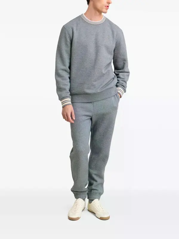 Pringle Of Scotland Logo-embroidered Striped-trim Sweater - Grey