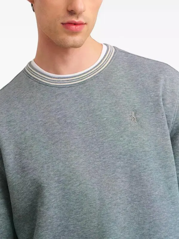 Pringle Of Scotland Logo-embroidered Striped-trim Sweater