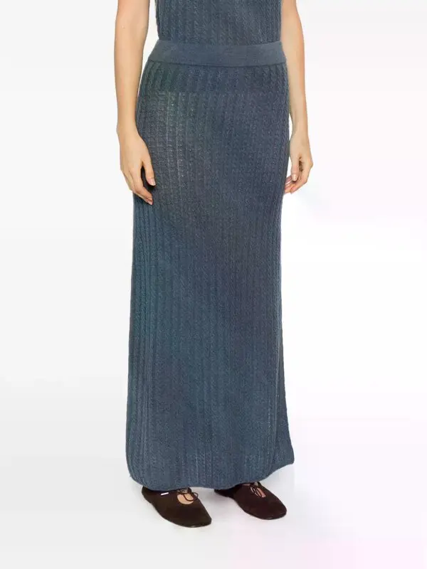 Eleventy Cable-knit Side-slit Maxi Skirt