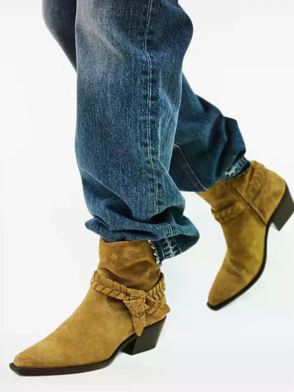 Ba&sh Lowcowby Suede Cowboy Boots