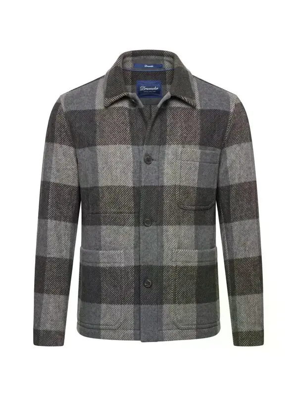 DRUMOHR Checked Wool Jacket - Grey