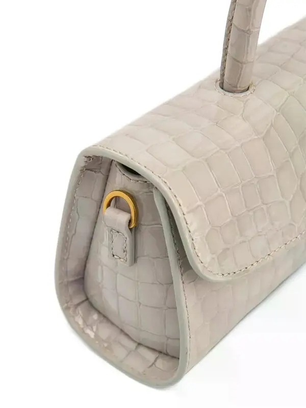 By Far Mini Longa Crocodile-effect Tote Bag