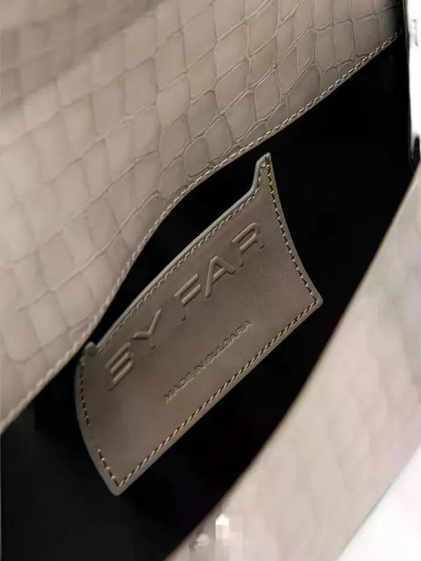 By Far Mini Longa Crocodile-effect Tote Bag