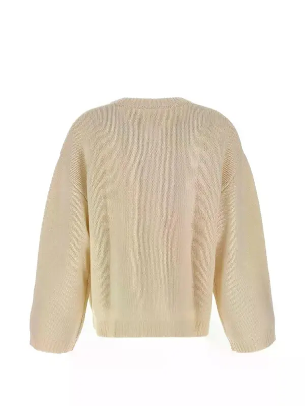Soft Goat Stockinette-stitch Cashmere Sweater - Neutrals