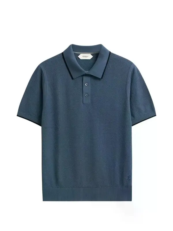 Pringle Of Scotland Diamond-stitch Polo Shirt - Blue