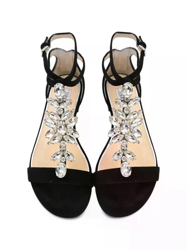 JIMMY CHOO Averie Embellished T-strap Sandals