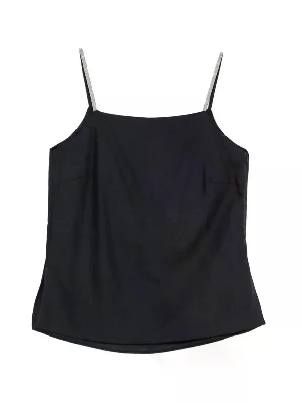 Peserico Crystal-embellished Virgin Wool Top - Blue