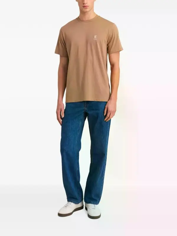 Pringle Of Scotland Logo-embroidered T-shirt - Brown