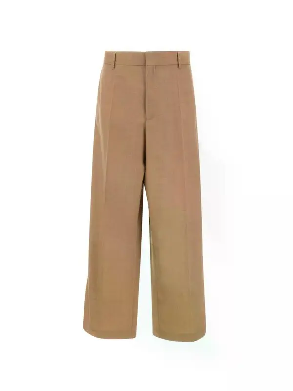 LANEUS Tailored Wide-leg Trousers - Brown