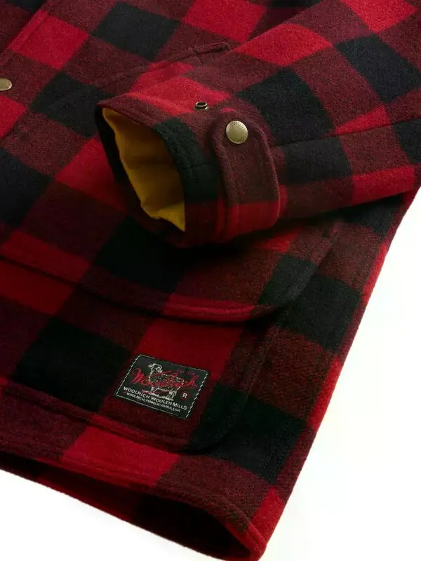 Woolrich Buffalo Check Leather-collar Jacket