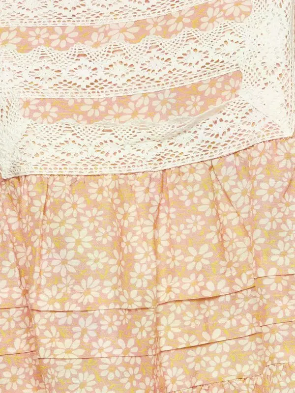 Maje Radola Floral-print Lace-trim Dress