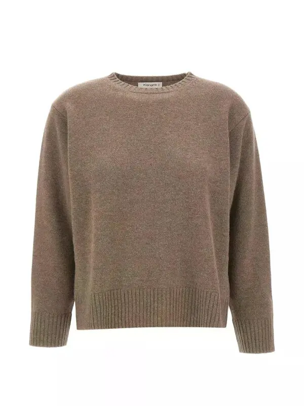 KANGRA Crew-neck Relaxed-fit Sweater - Brown