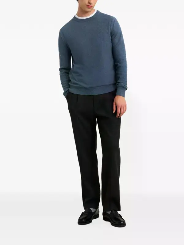 Pringle Of Scotland Diamond-stitch Crew-neck Sweater - Blue