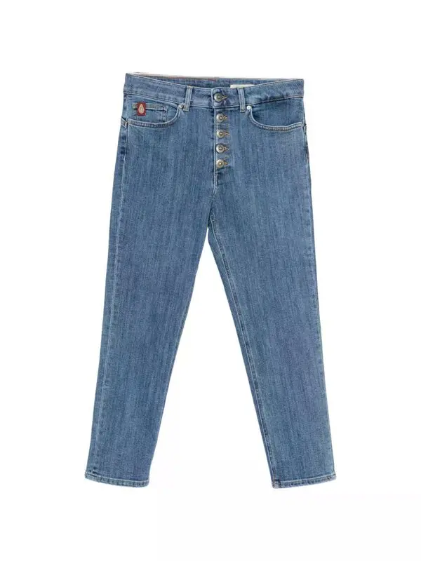 DONDUP Button-fly Cropped Jeans - Blue