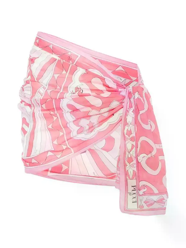 Emilio Pucci Abstract-print Cotton Skirt - Pink