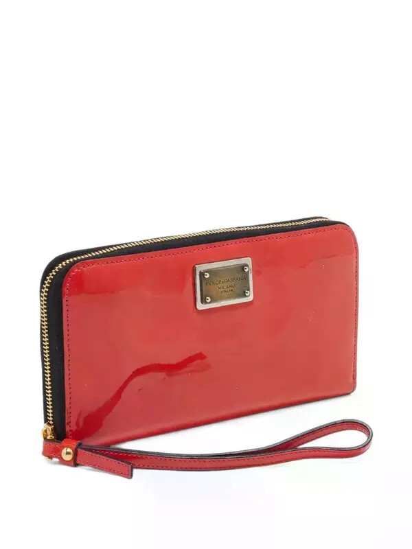Dolce & Gabbana Zip-around Patent Leather Wristlet Bag