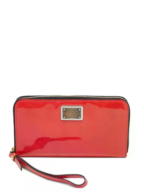 Dolce & Gabbana Zip-around Patent Leather Wristlet Bag - Red