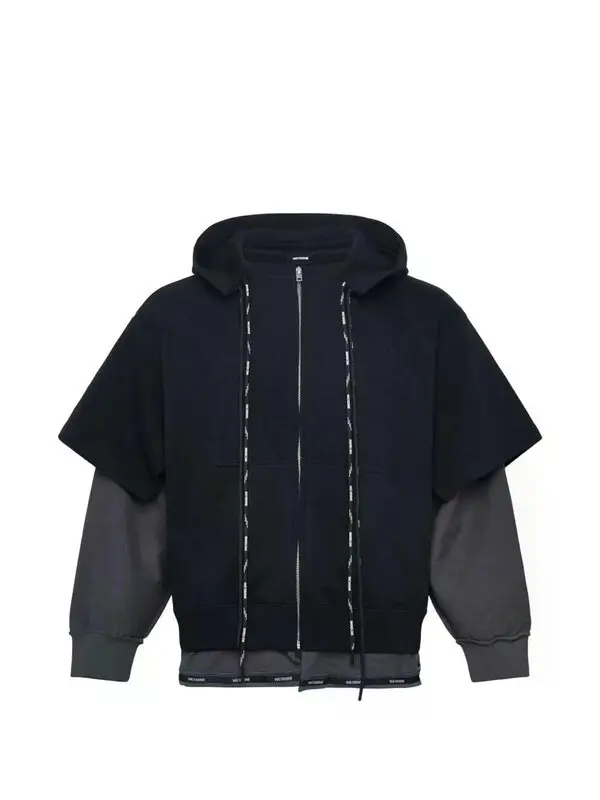 We11Done Layered Double-string Hoodie - Black