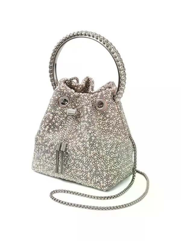JIMMY CHOO Bon Bon Crystal-embellished Bucket Bag
