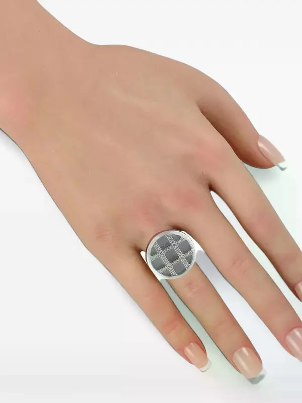 Cartier Pasha Diamond And Mother Of Pearl Ring - Silver