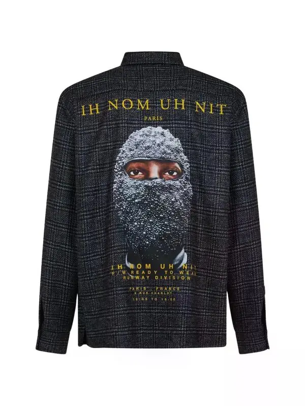 IH NOM UH NIT Checked Graphic-print Shirt - Black