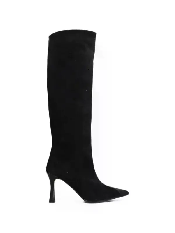 EVALUNA Panelled Pointed-toe Boots - Black