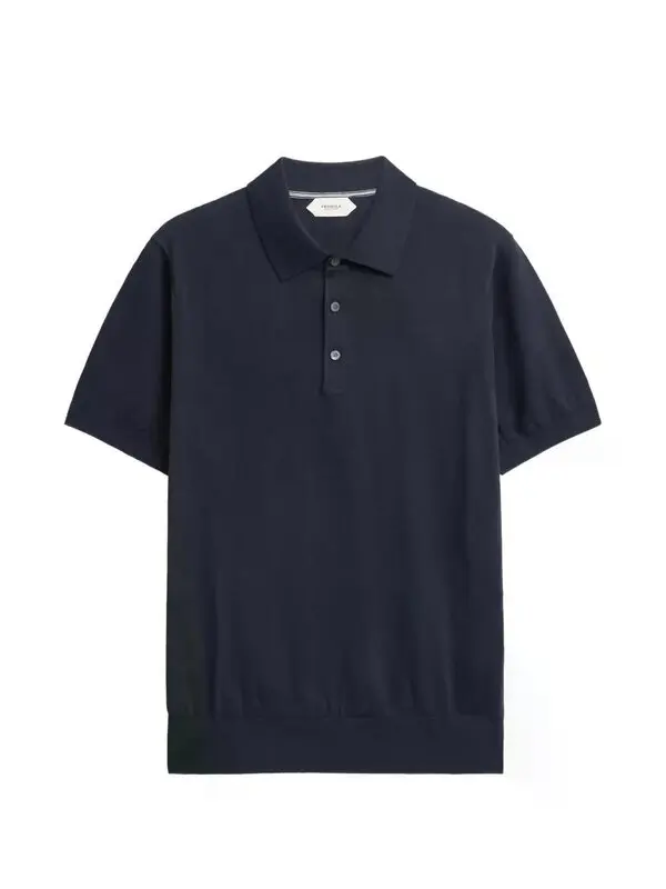 Pringle Of Scotland Short-sleeve Knitted Polo Shirt - Blue
