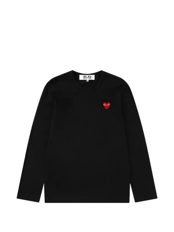 Comme Des Garçons Heart Patch Long-sleeve T-shirt - Black