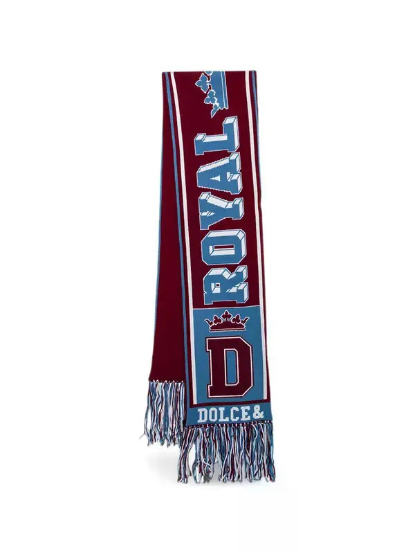 Dolce & Gabbana Royal Love Fringed Scarf - Red