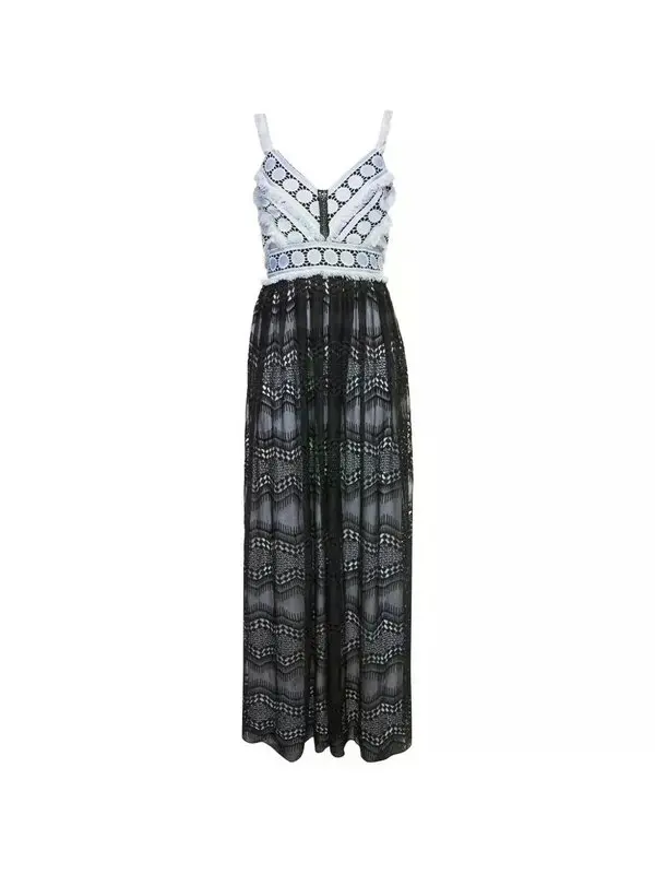Badgley Mischka Fringed Maxi Dress - Black