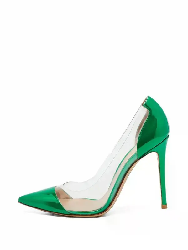 GIANVITO ROSSI Plexi Leather Heeled Pumps
