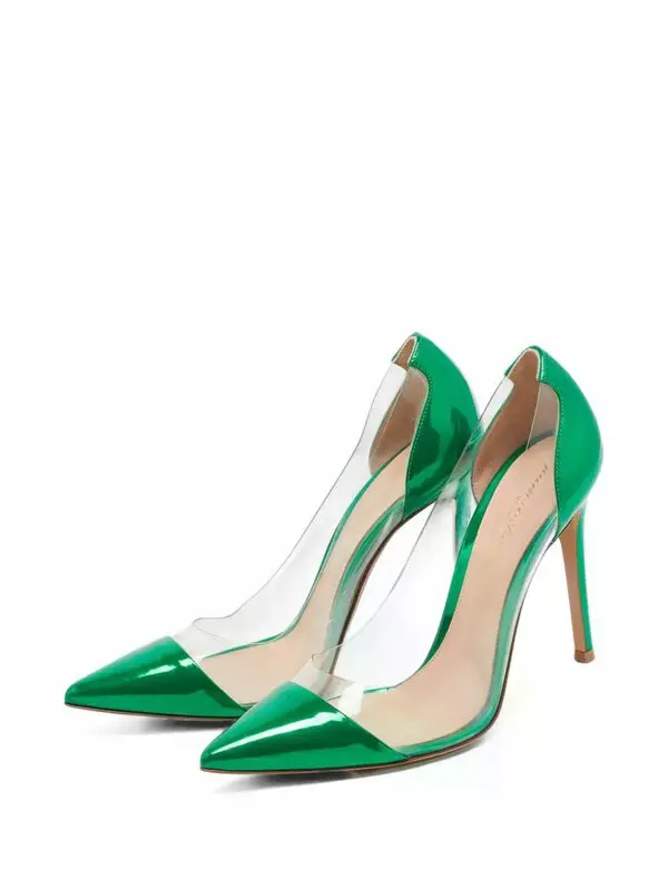 GIANVITO ROSSI Plexi Leather Heeled Pumps