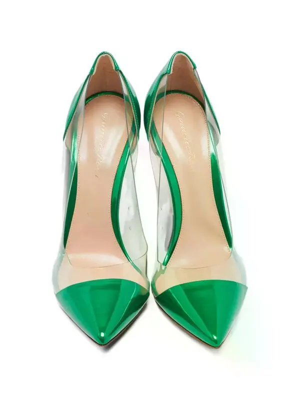 GIANVITO ROSSI Plexi Leather Heeled Pumps