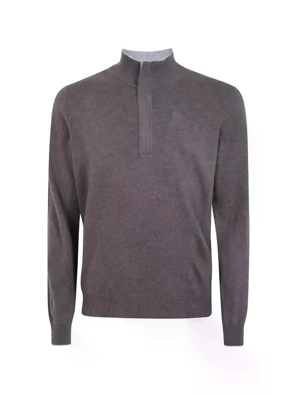 GRAN SASSO Elbow-patch Quarter-zip Sweater
