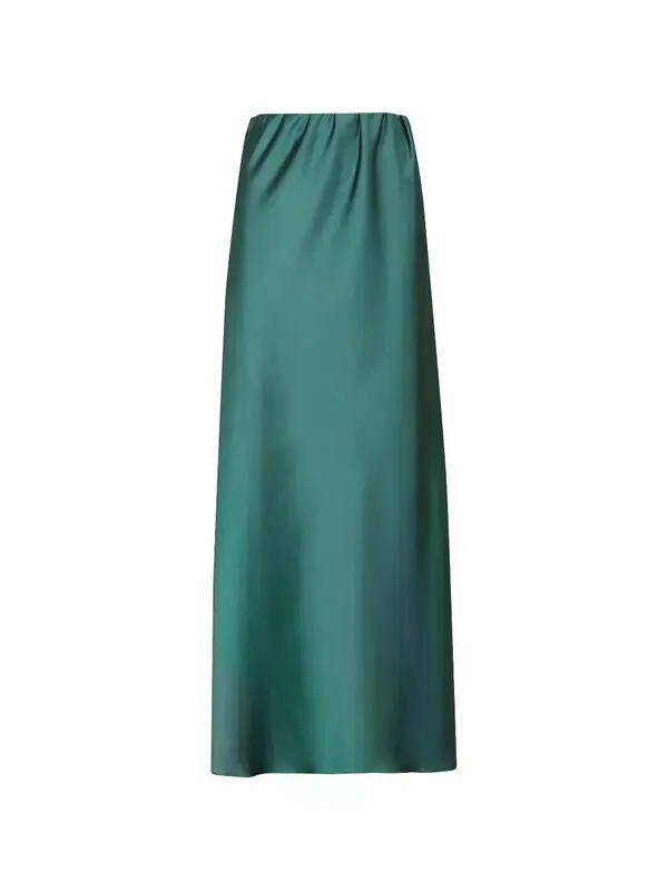 ALESSANDRO LEGORA Satin-finish Flared Maxi Skirt - Green
