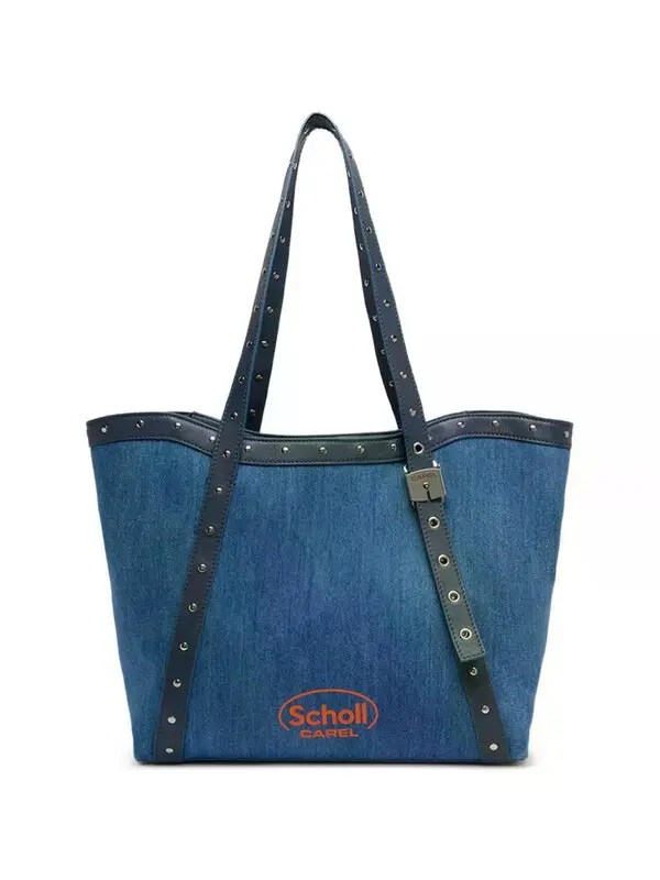 CAREL Schollbag Studded Denim Tote Bag